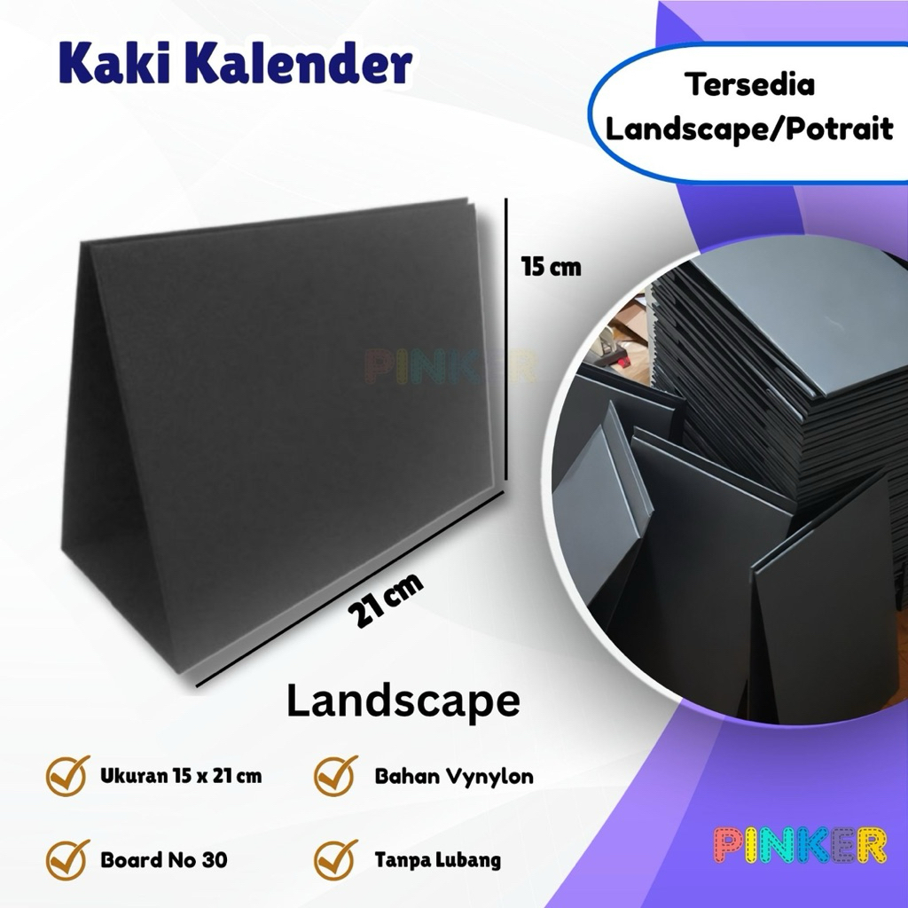 Jual Tatakan Kalender Meja Landscape HITAM Kaki Kalender Duduk Standing ...