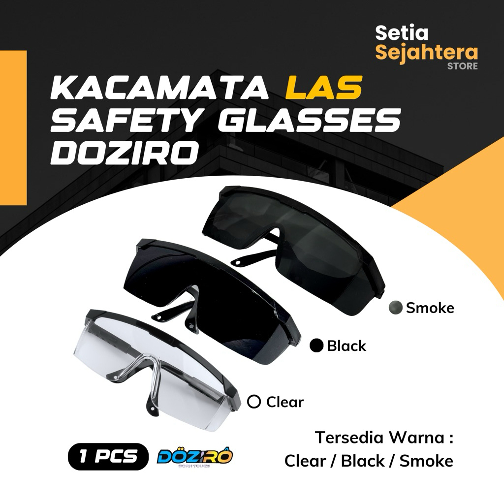Jual DOZIRO Kacamata Kerja Las UV Safety Glasses Pengaman Welding Clear ...