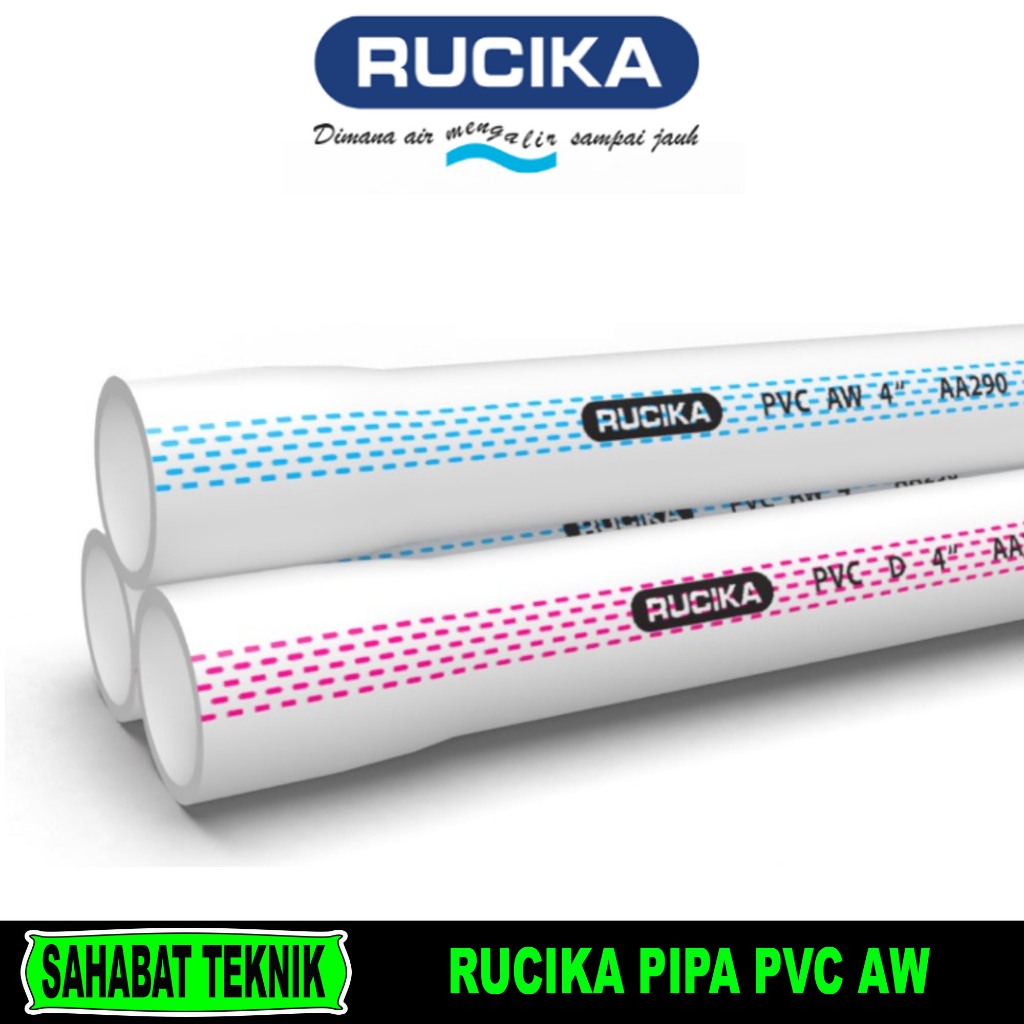 Jual Pipa Air PVC AW 1 Meter Rucika / Meteran / Pipa Paralon PVC Kelas ...