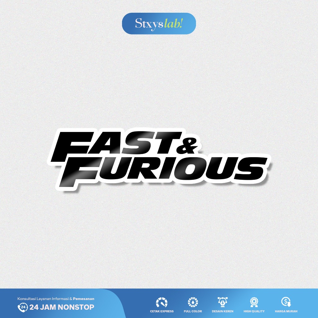 Jual Sticker Vinyl Fast & Furious / Tahan Air & Premium Quality ...
