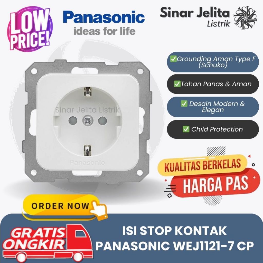 Jual Isi Stop Kontak PANASONIC WEJ1121-7 CP Anak Stop Kontak | Colokan ...