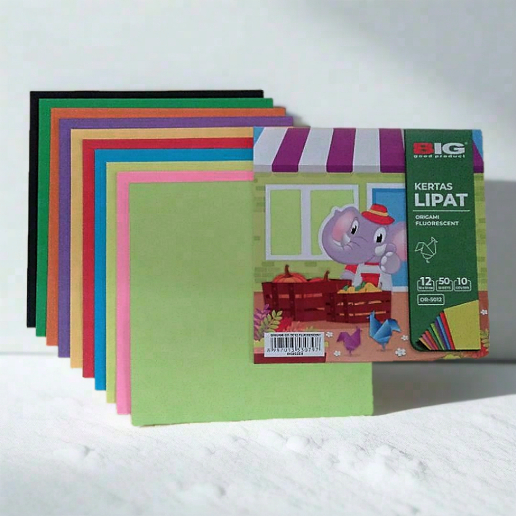 Jual BIG Kertas lipat/Origami 12x12 10 warna (per bundle isi 5 pack ...