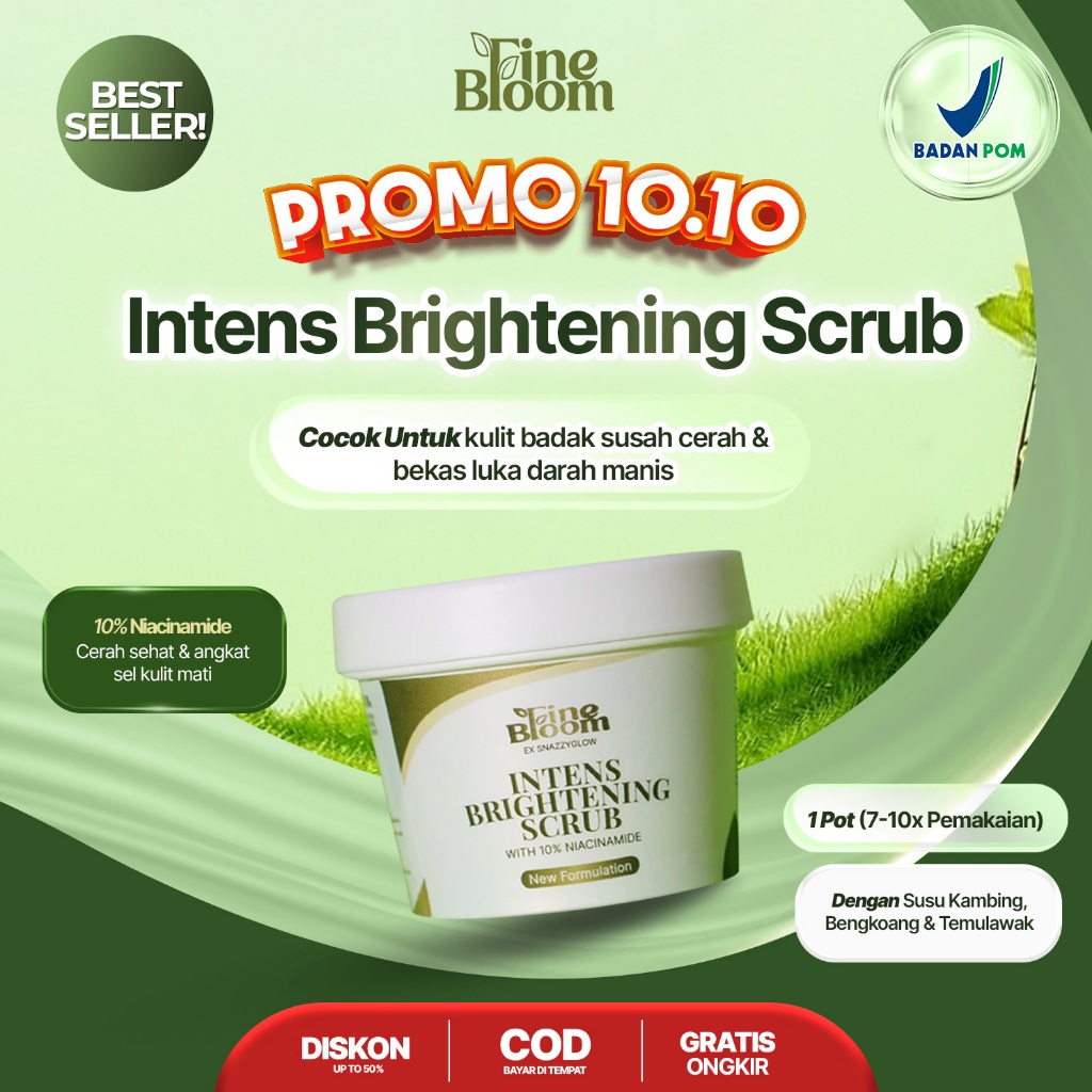 Jual Finebloom Brightening Body Scrub – 10% Niacinamide | Whitening ...
