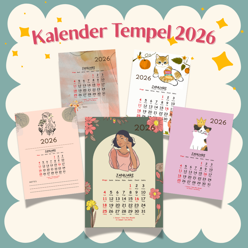 Jual [A5] Kalender Tempel 2026 Aesthetic Dekorasi Dinding Ala Korea ...