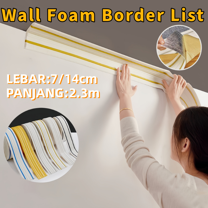 Jual Wallpaper Foam List Foam Wall Border List 2.3 Meter 7/14cm ...