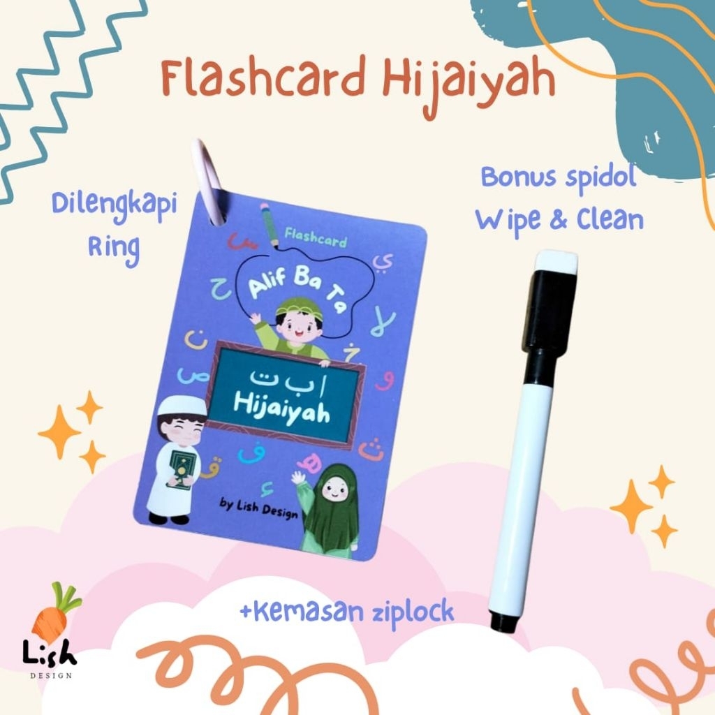 Jual Flashcard Wipe & Clean Alif Ba Ta Hijaiyah Art Carton-Kartu ...