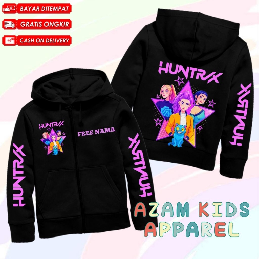 Jual (BISA COD) Jaket Hoodie Anak Huntrix KPop Demon Hunters Free Nama ...