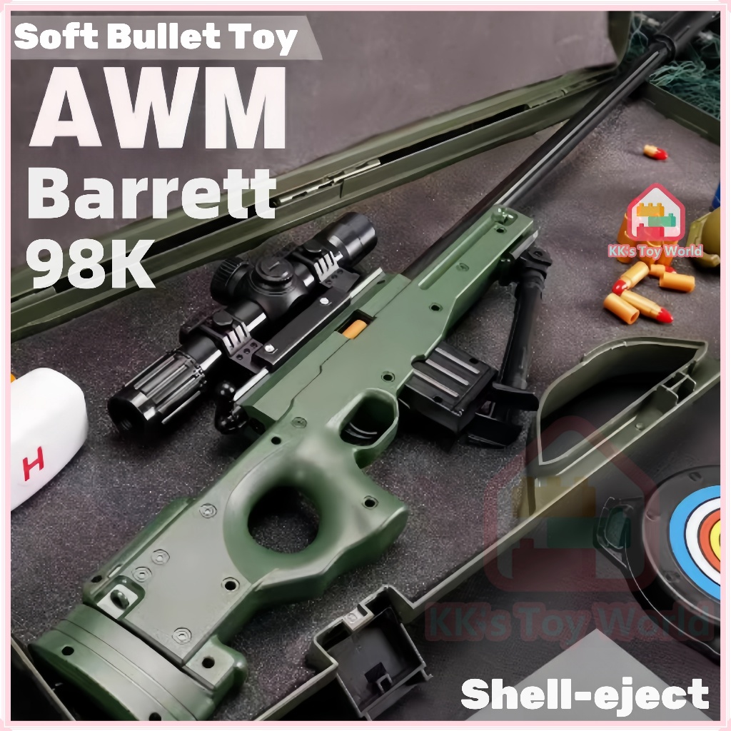 Jual Mainan sniper Mainan Tembakan Aman Barrett AWM 98K Senjata Mainan ...