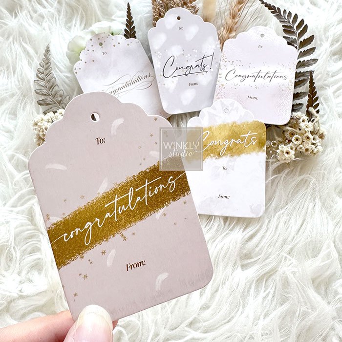 Jual 25pcs Hang Tag Congratulations Hangtag Congrats Card Mini ...