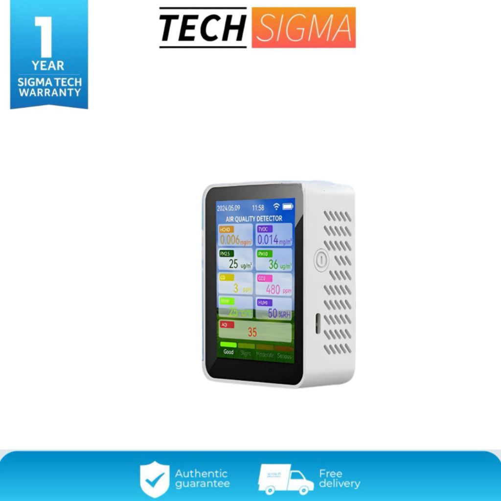 Jual WiFi Air Quality Meter AQI 9in1 CO CO2 PM2.5 PM10 HCHO TVOC Tuya ...