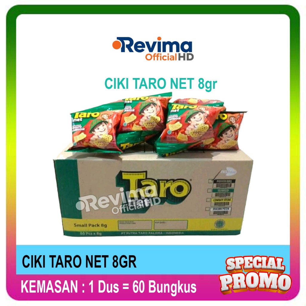 Jual Ciki TARO NET Snack 8gr Kemasan 1 Dus isi 60 Bungkus | Shopee ...