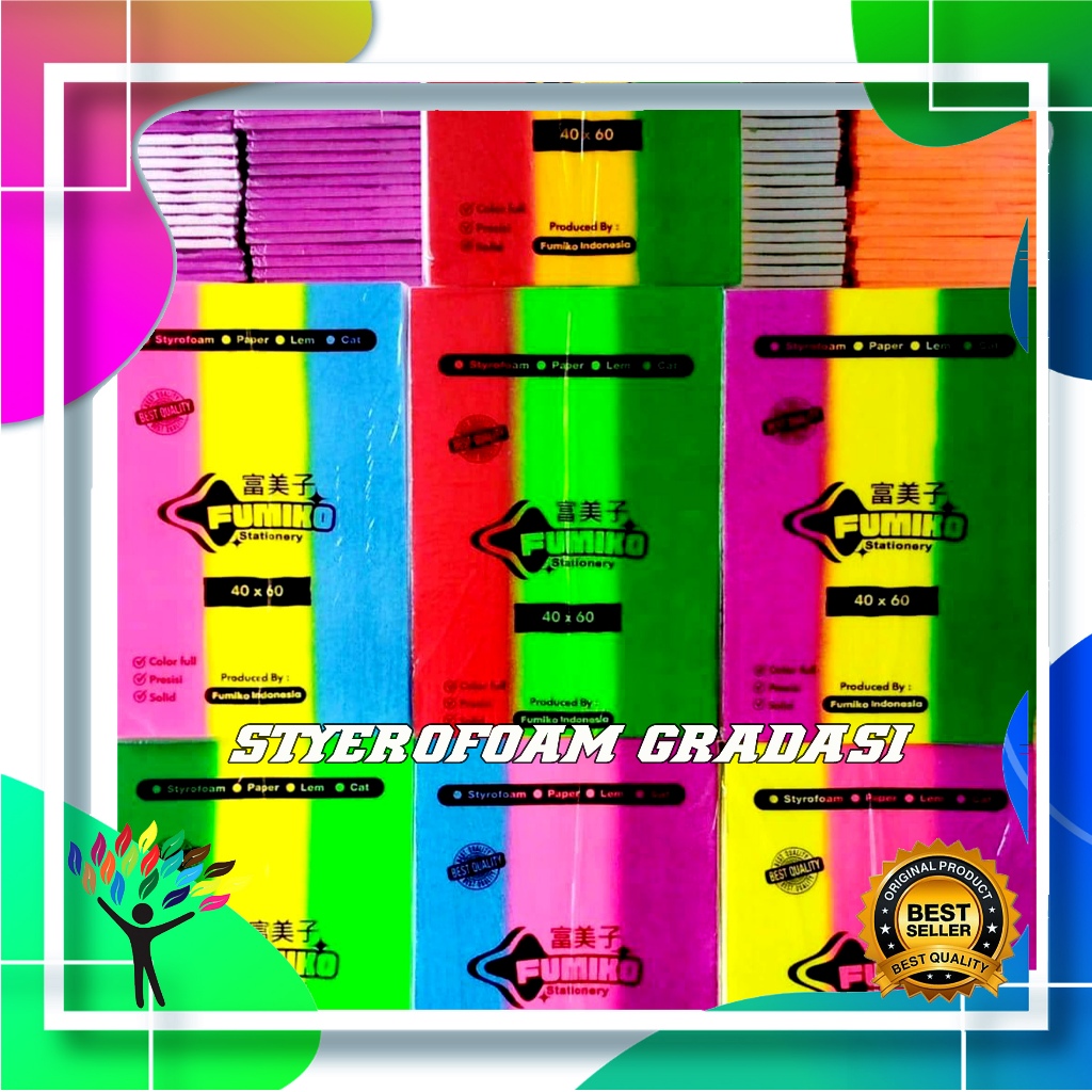 Jual Styrofoam / Sterofoam Gradasi 40x60 & Mewarnai 33x50x1 ( Bisa ...