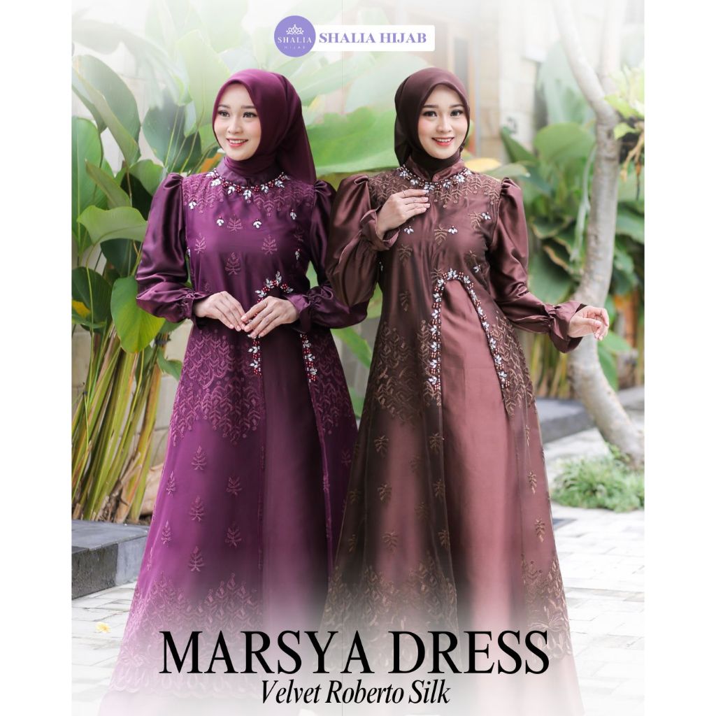 Jual Shalia Hijab - Marsya Dress Silk Brukat Payet Mutiara Premium ...