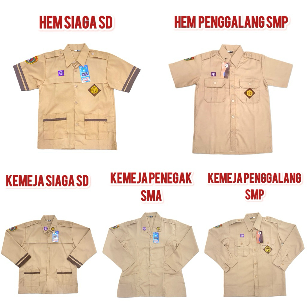 Jual ABBA Seragam Pramuka Sekolah SD MI SMP warna Coklat HEM Kemeja ...