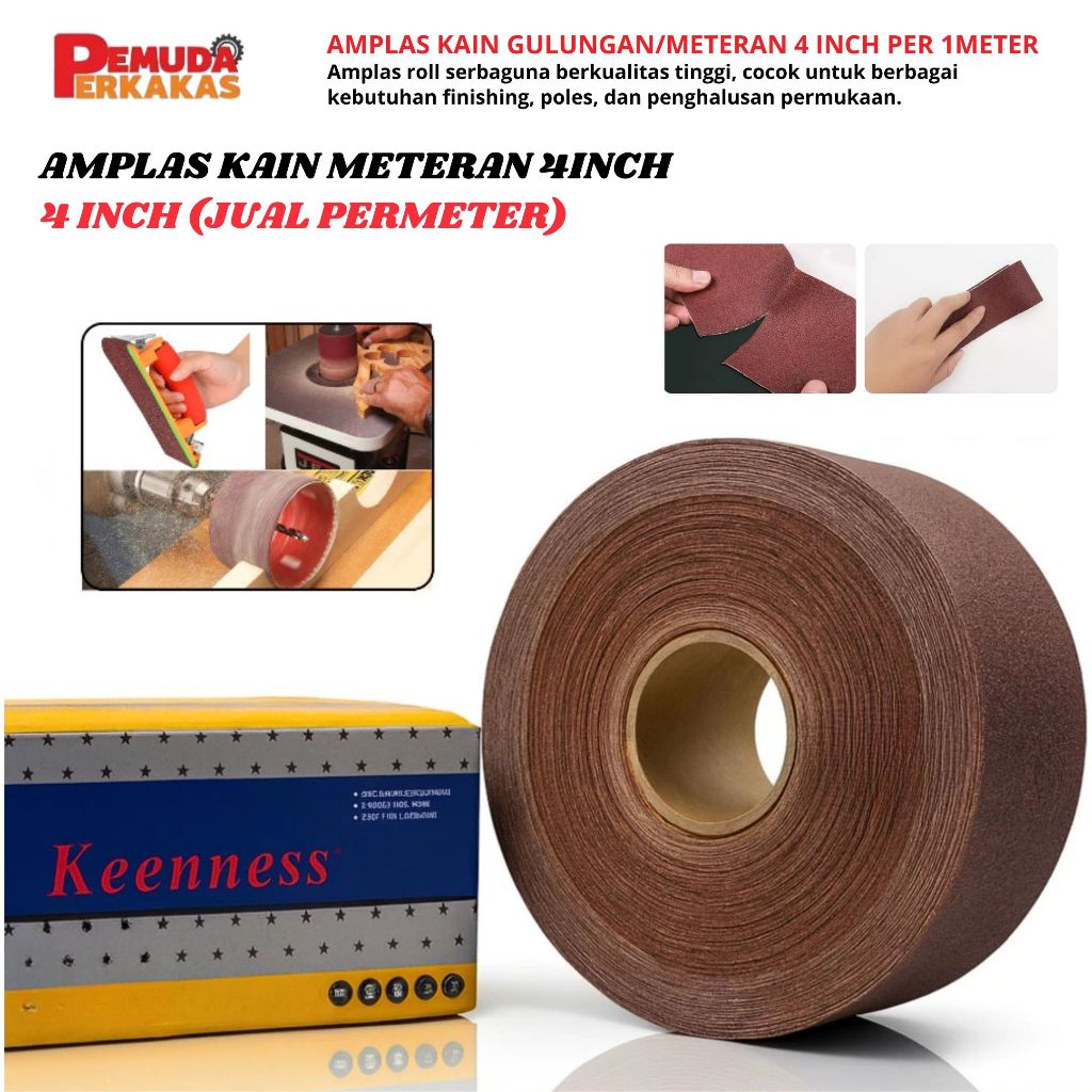 Jual Amplas Roll Kain Amplas Meteran Grit 60 80 100 120 150 180 240 400 ...