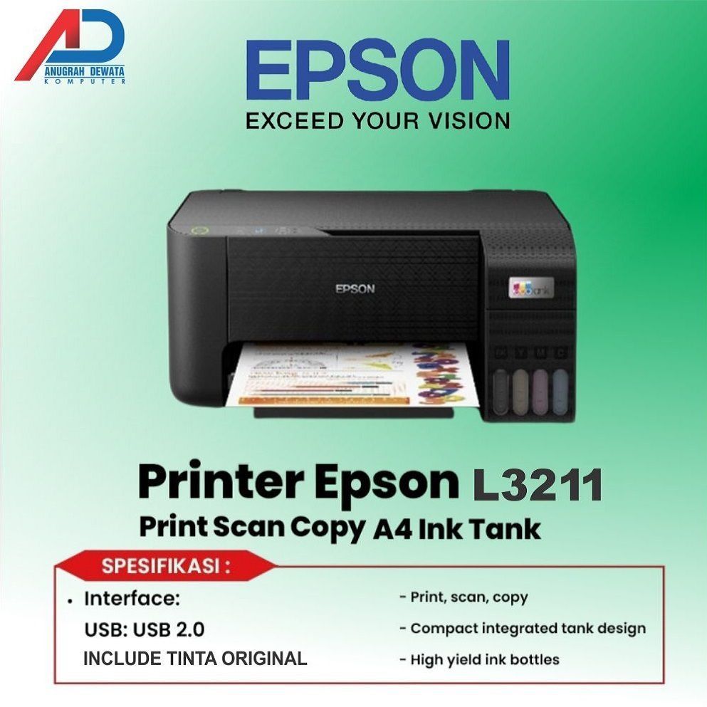 Jual Printer Epson L3211 Print Scan Copy A4 Ink Tank Original | Shopee ...