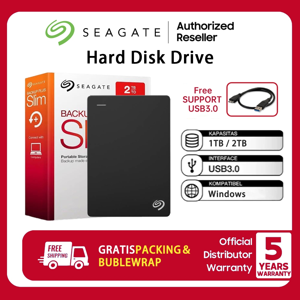 Jual Seagate 1TB/2TB External Hard Disk Drive USB 3.0 Slim Portable ...