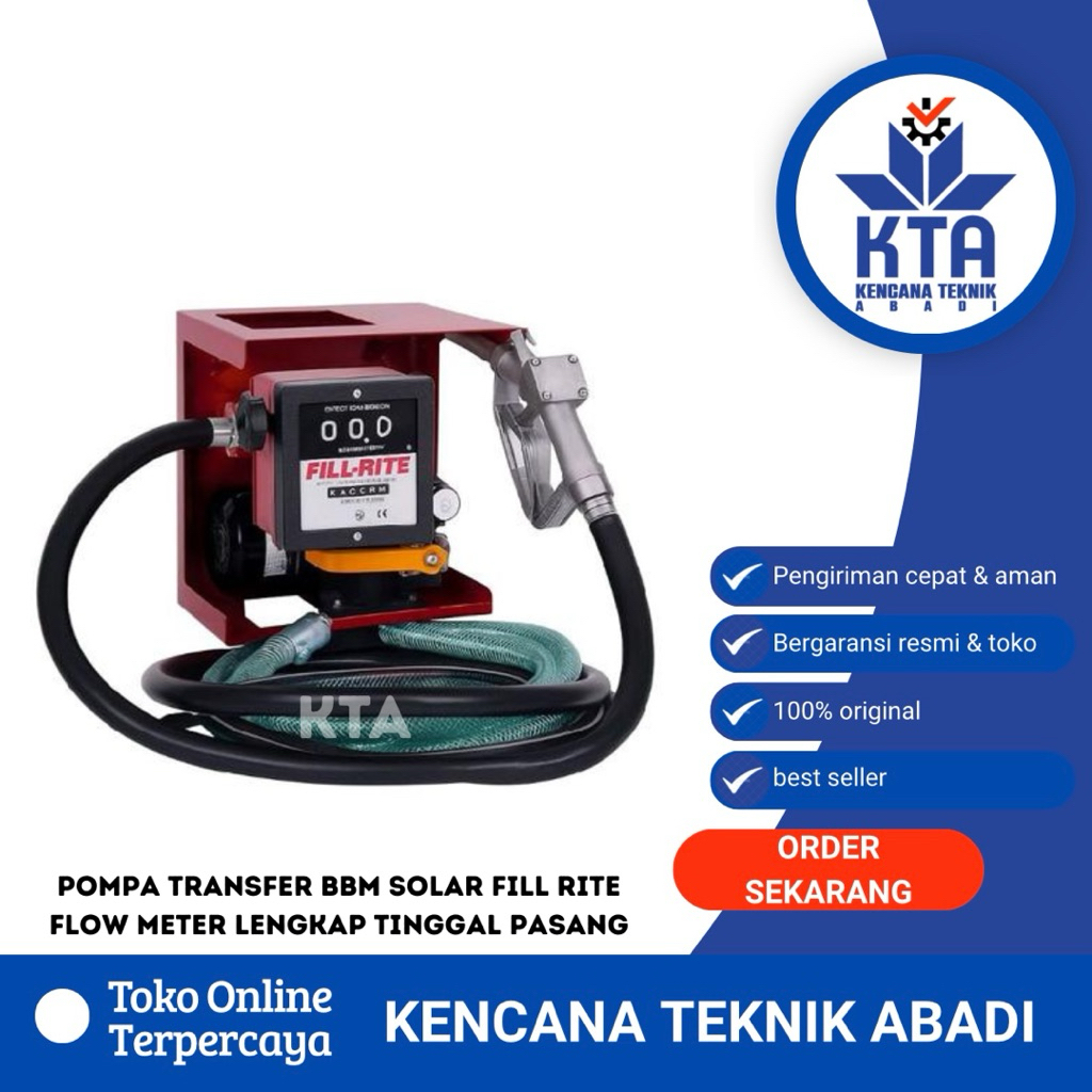 Jual Pompa Transfer BBM SOLAR FILL RITE flow meter lengkap tinggal ...