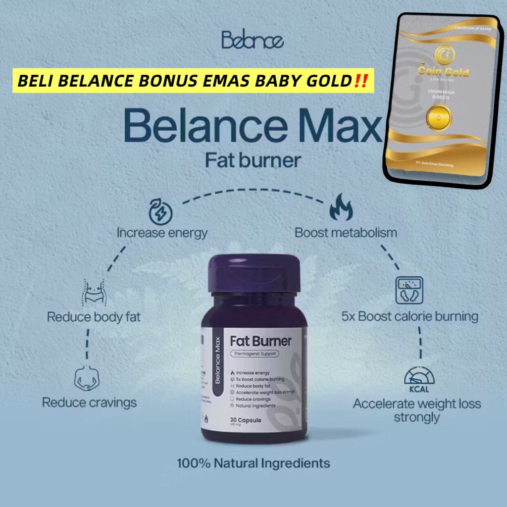 Jual BELANCE OFFICIAL - FAT BURNER MAX // SUPLEMEN FITNESS ISI 30 ...