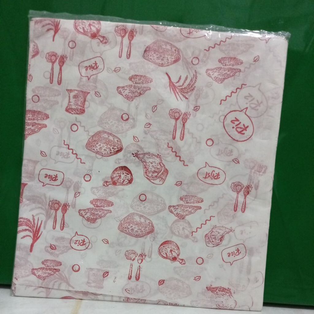 Jual KERTAS KFC MONTIF FOOD/ KERTAS NASI KEPAL MOTIF ISI 100PCS ...