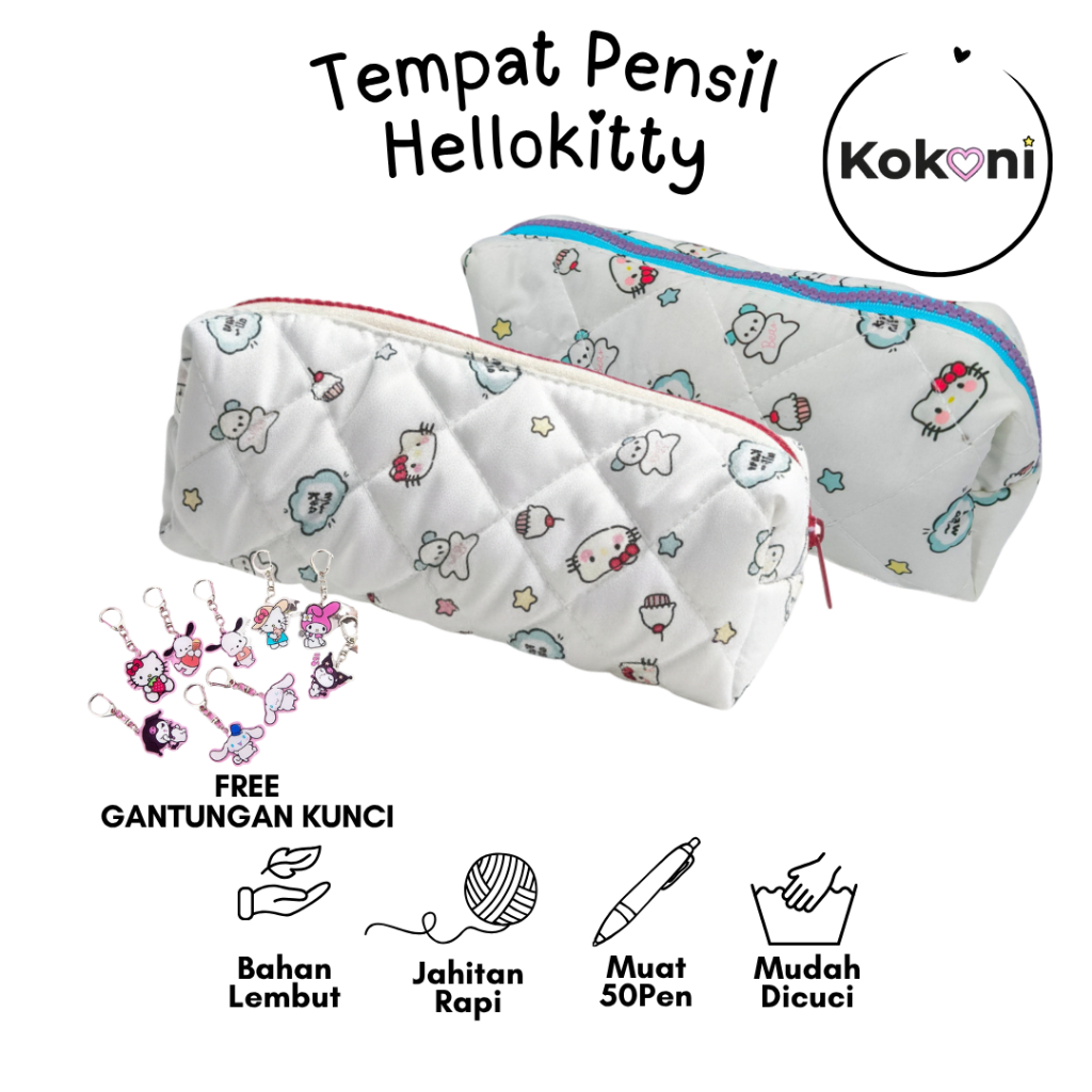 Jual Tempat Pensil Hello Kitty Lucu Quilted Korea Premium | Muat 50 Pen ...