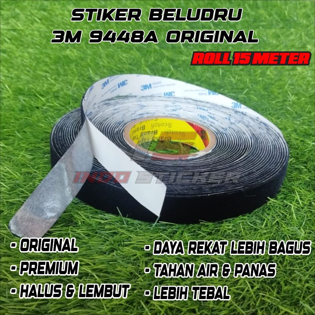 Jual [2,5cm x 15m] Sticker Bludru / Beludru / Felt 3M Adhesive untuk ...