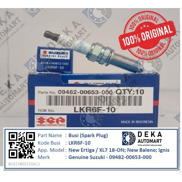 Jual Busi (Spark Plug) LKR6F-10 Genuine Suzuki untuk New Ertiga / XL7 ...