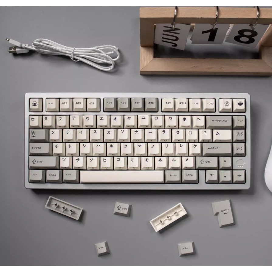 Jual Keycaps PBT Dye Sub Cherry Profile Retro Katakana Sideprint ...