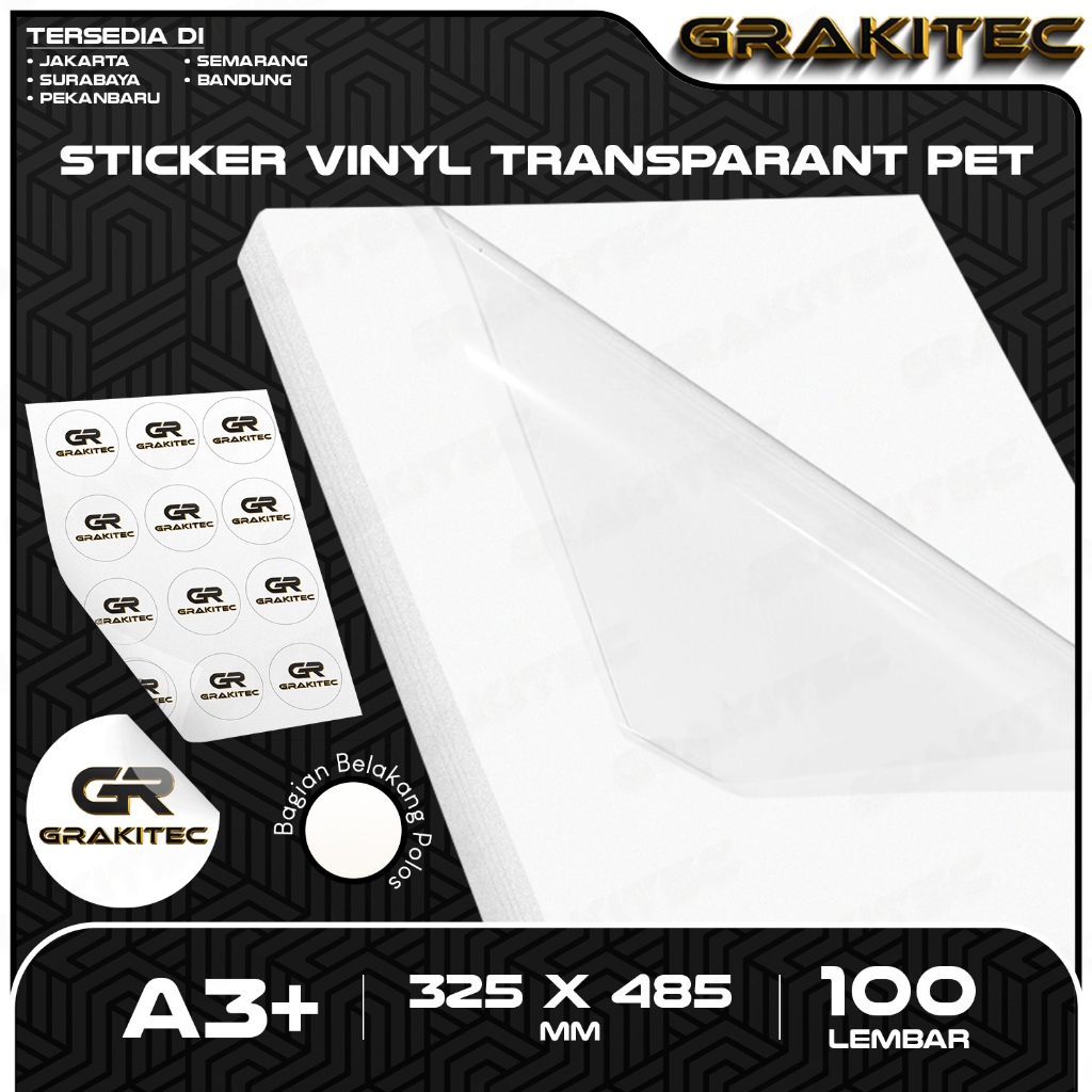Jual Sticker Vinyl A3+ 100 Lembar Glossy | Matte | Transparant PET | PP ...
