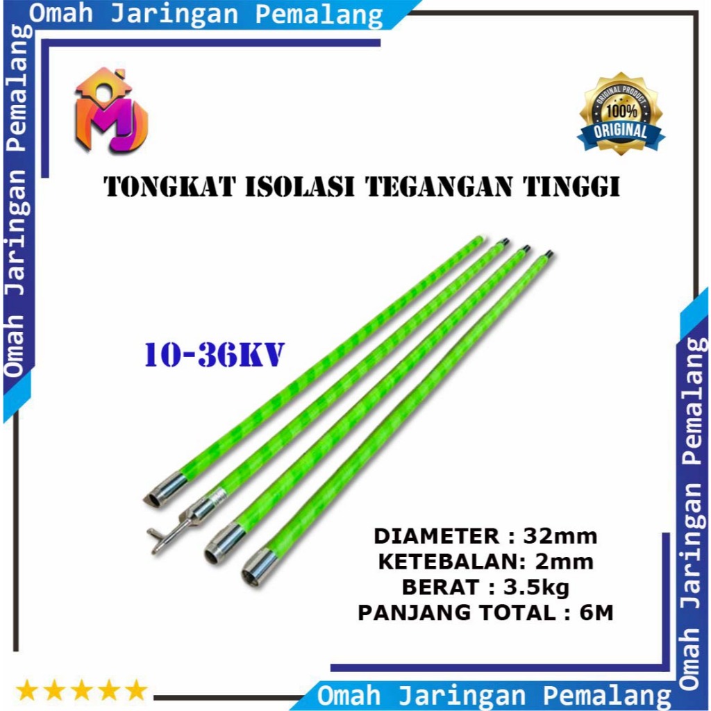 Jual Tongkat Isolasi Tegangan Tinggi 10-36Kv Panjang 6 Meter/ Tongkat ...