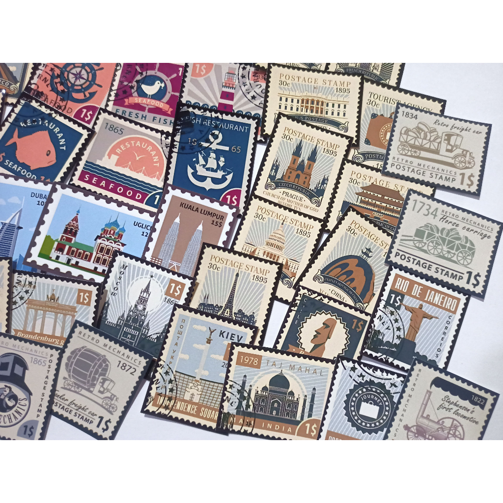 Jual [47 Biji] STICKER POSSTAMP | POSTAGE COUNTRY | PERANGKO POS NEGARA ...