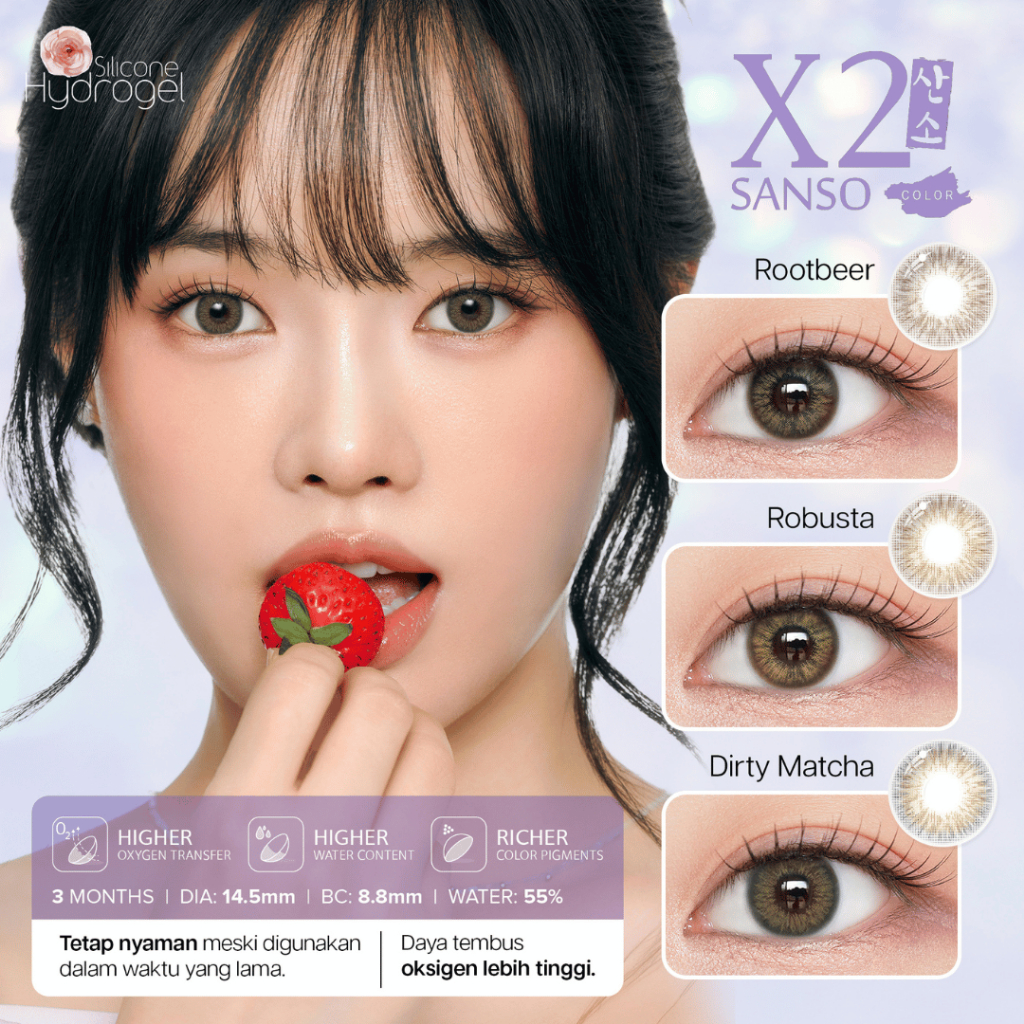 Jual SOFTLENS X2 SANSO COLOR 3 14,5 MM NORMAL & MINUS ///// SOFLEN ...