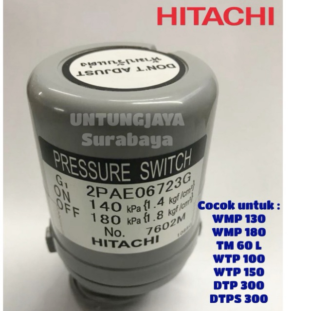 Jual OTOMATIS HITACHI PRESSURE SWITCH ASLI Untuk WMP 130 GX WTP 150 GX ...
