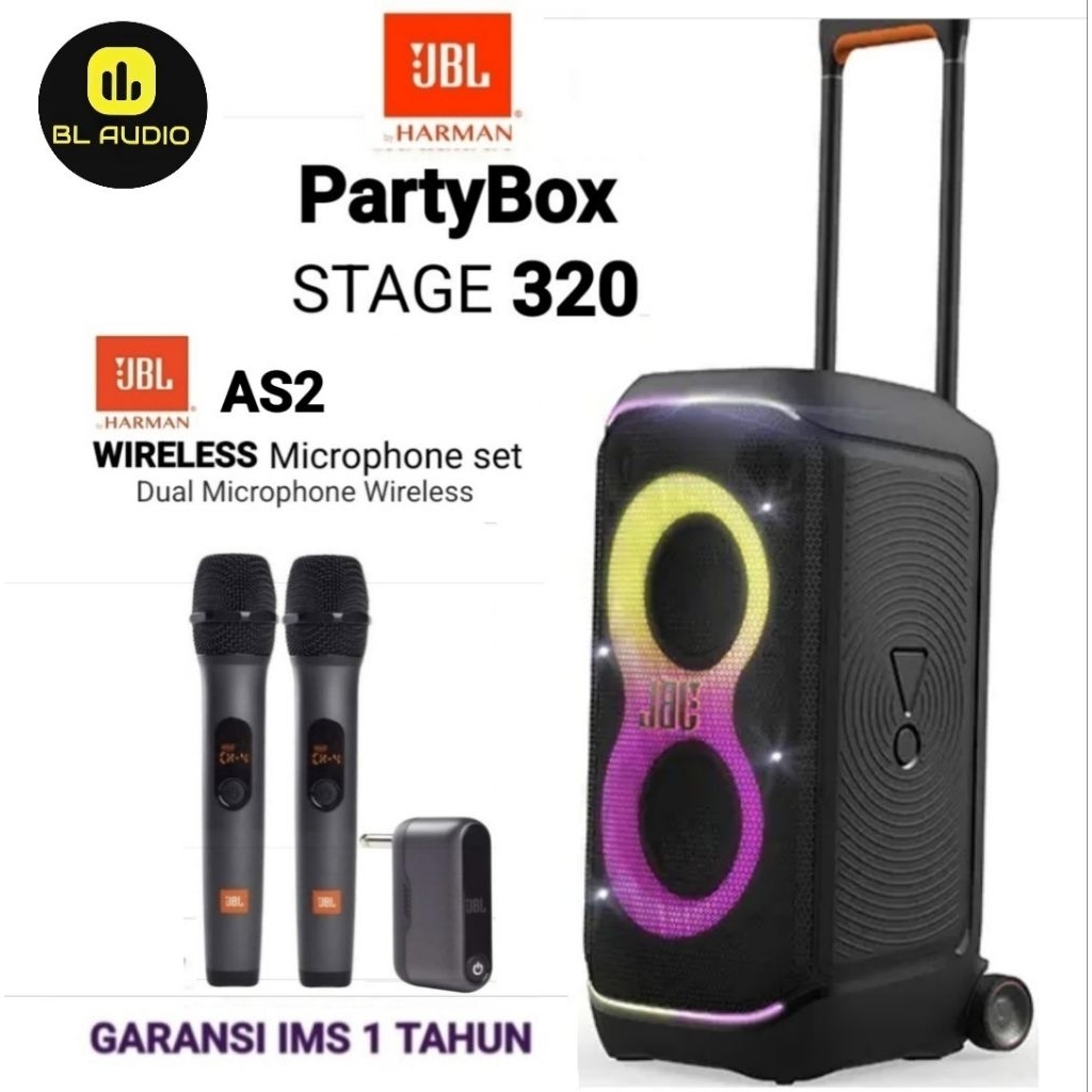 Jual JBL PartyBox State 320 & JBL AS2 Two Microphone Wireless Portable ...