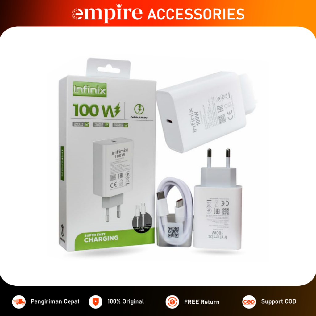 Jual EMPIRE Charger Infinix 100W Hyper Charge Fast Charging Type C ...
