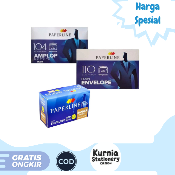 Jual Paperline Plain Envelope 104, 110 PPS & Mini / Amplop Polos (1Pack ...