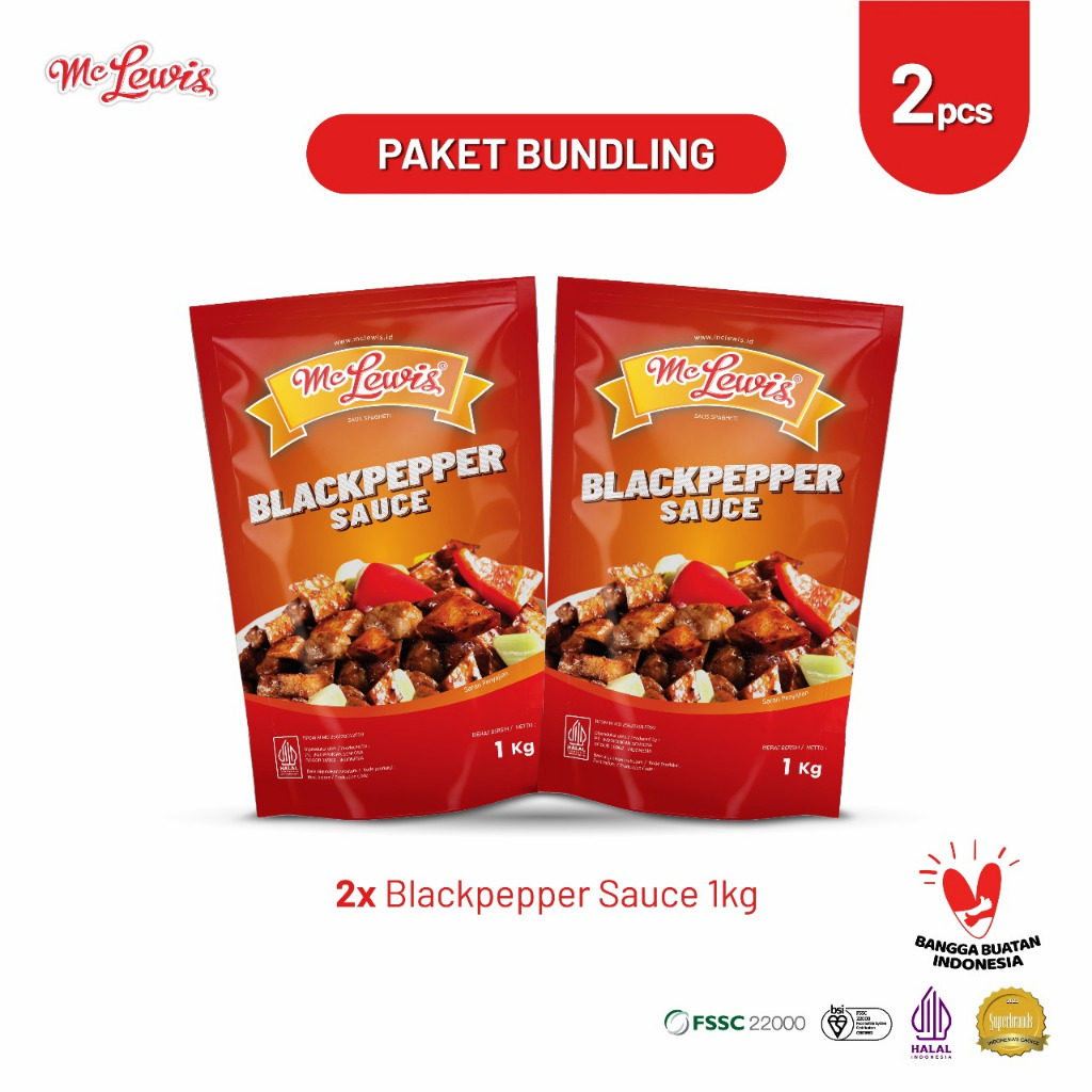 Jual [Paket Bundle] Mc Lewis Blackpepper Sauce - 1Kg (Isi 2 pcs ...