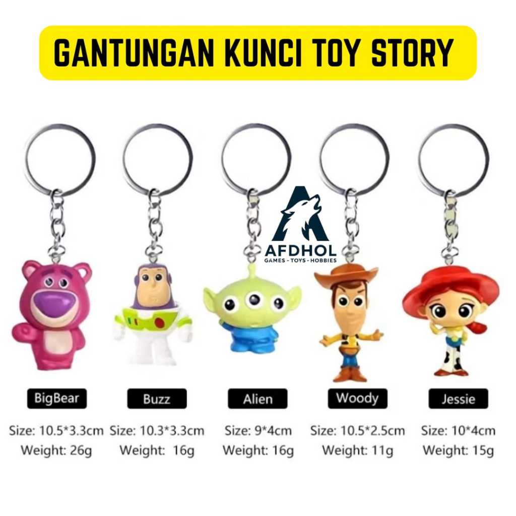 Jual GANTUNGAN KUNCI TOY STORY WOODY BUZZ LIGHTYEAR JESSIE REX LOTSO ...