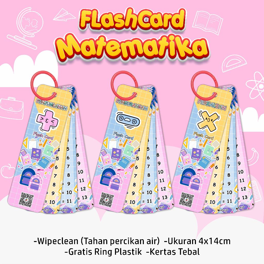 Jual Azkafun - Flashcard matematika, flash card penjumlahan ...