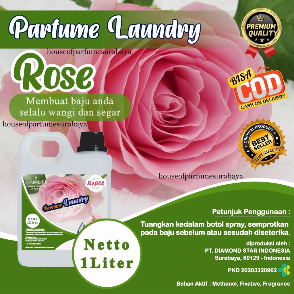 Jual Parfume Laundry Aroma Bunga Rose 1 Liter| Bibit Parfum Laundry ...