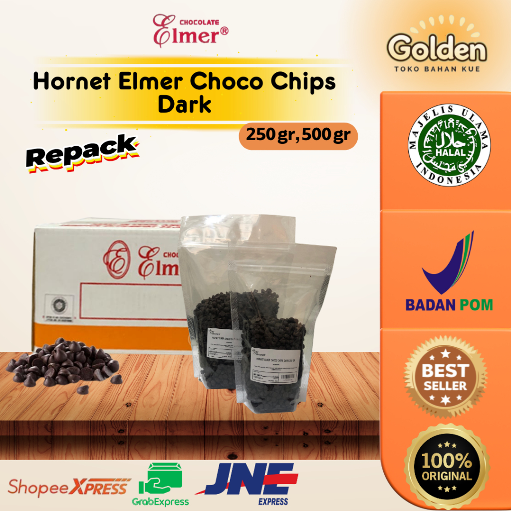 Jual Hornet Elmer Choco Chips Dark 250 gr, 500 gr | Shopee Indonesia