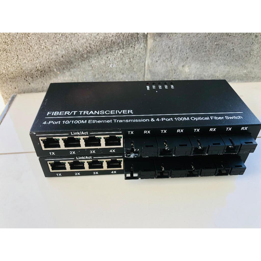 Jual Media Converter 4 Port FO 4 Port LAN Switch Fiber Optic Bekas Berkualitas 100% Normal ...