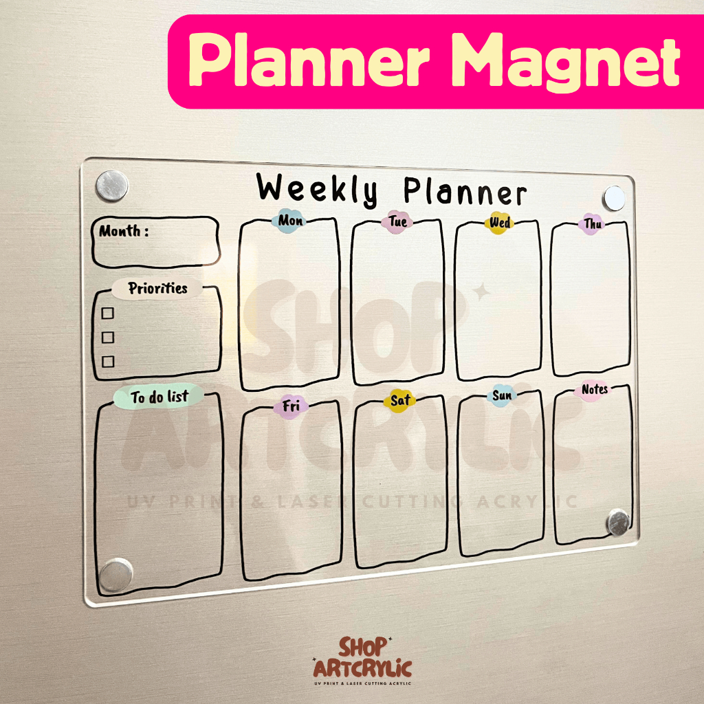 Jual Meal Planner Magnet Kulkas Akrilik Weekly Planner Acrylic UV Print | Shopee Indonesia