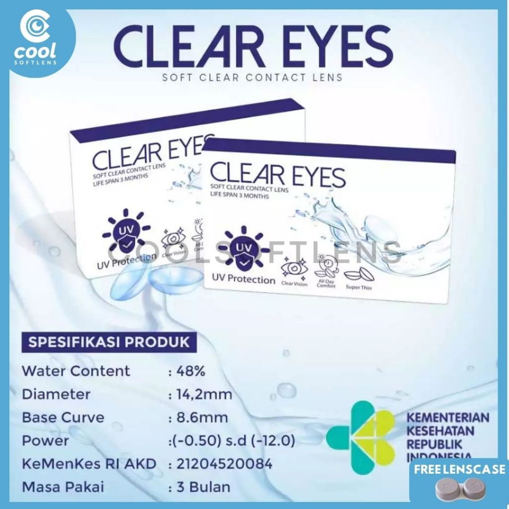 Jual Softlens CLEAR EYES BENING 14,2 MM 3 Bulanan Minus (-0,50 S/D -12 ...