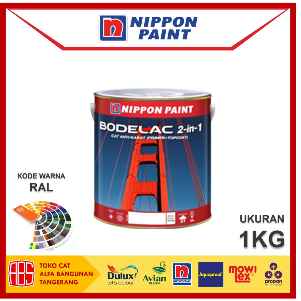 Jual Warna RAL - Nippon Bodelac 2in1 Kaleng 1KG Kode RAL - Cat Baja dan ...