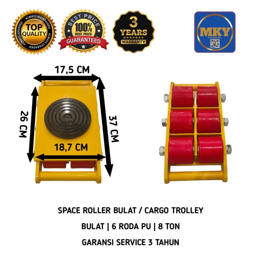 Jual Roda Pemindah Barang 8 Ton Machinery Roller Mover Carrier Tank ...