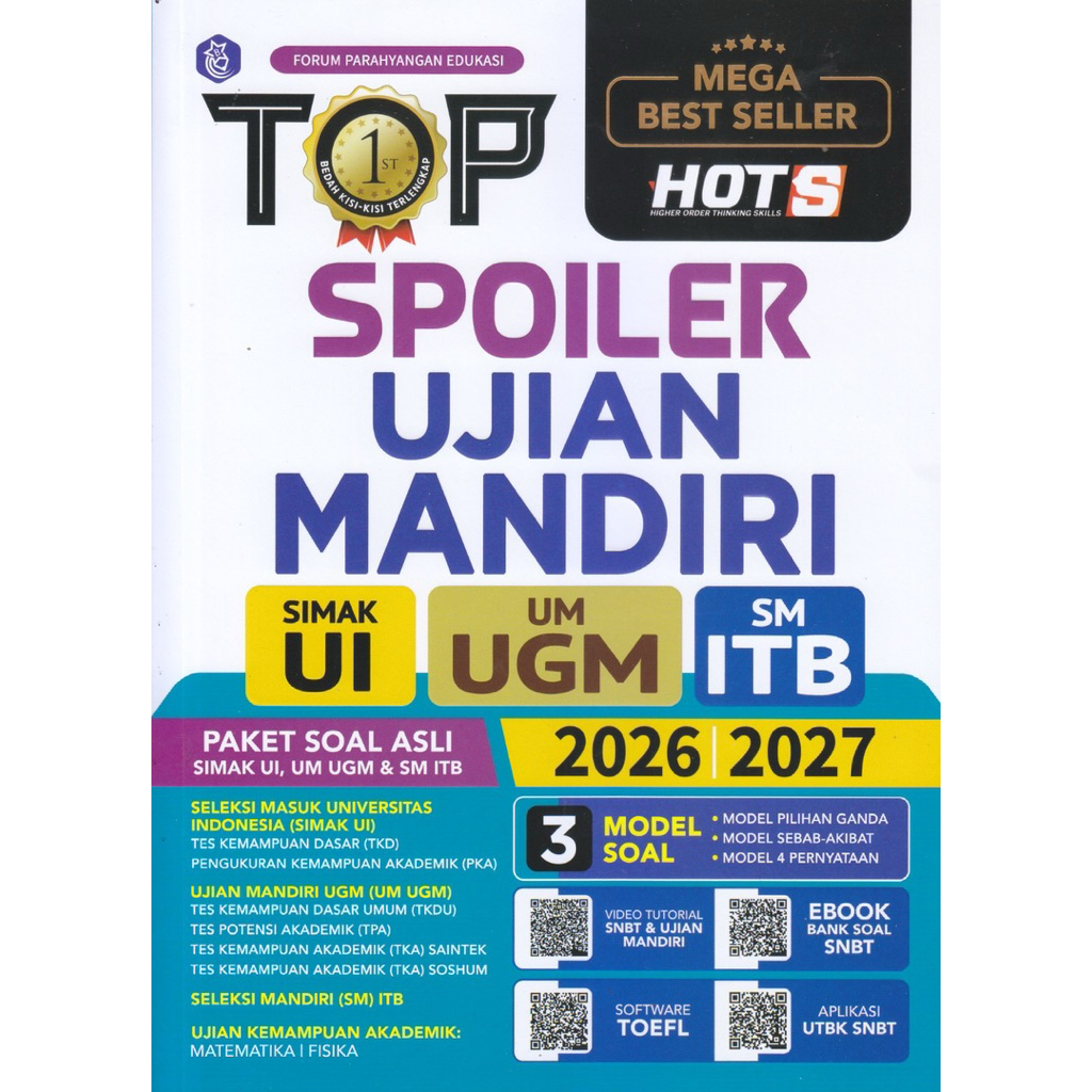 Jual Buku TOP SPOILER UJIAN MANDIRI SIMAK UI, UM UGM, SM ITB 2026/2027 ...