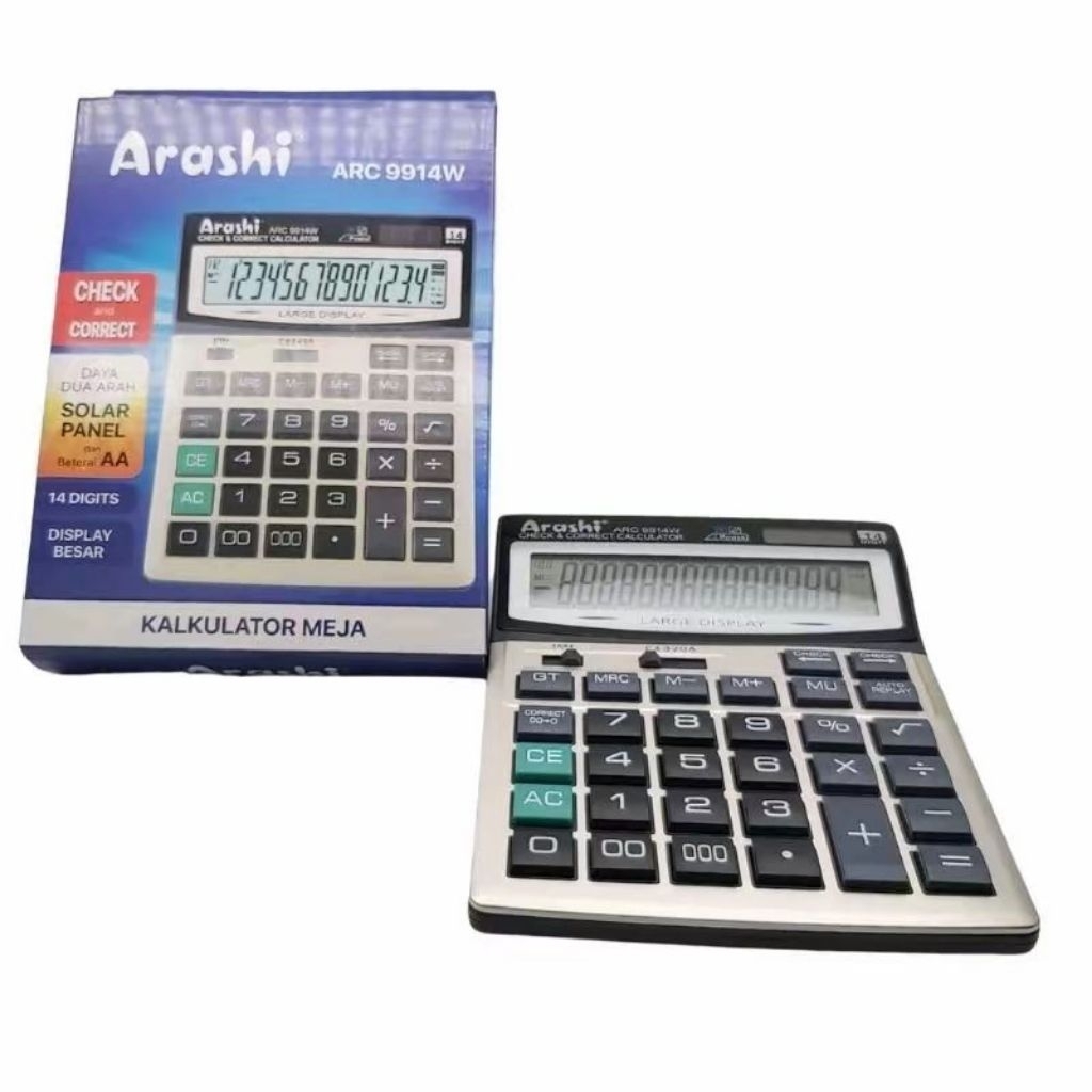 Jual Arashi Kalkulator arc 9914 W | Calculator Dagang 14 digit | Check ...