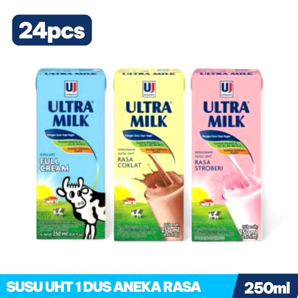 Jual Susu Ultra milk Susu Uht 250 ml 1 karton isi 24 pcs | Shopee Indonesia