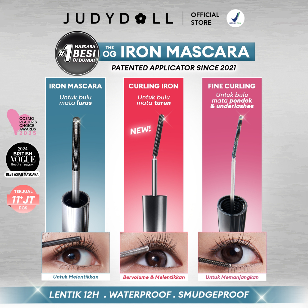 Jual (BARU!) Judydoll Curling Iron Mascara (Maskara Besi Waterproof ...